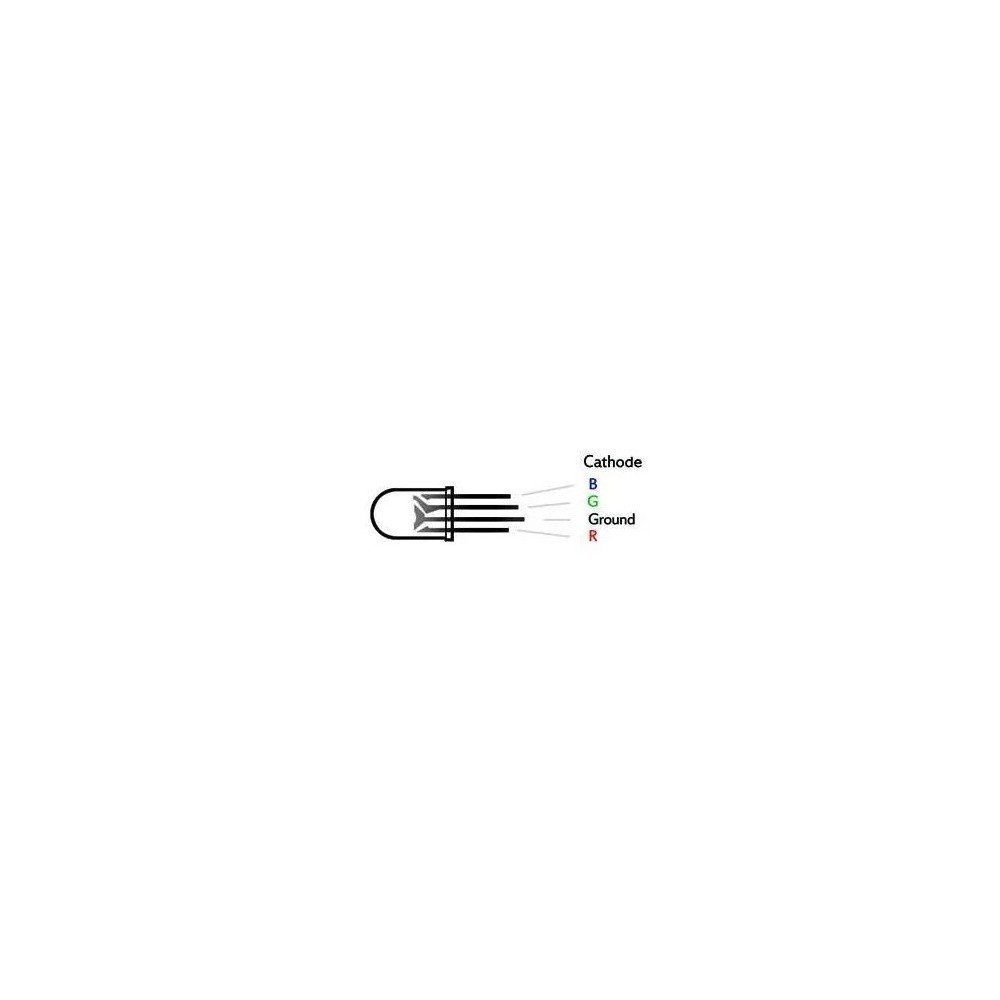 DIODE LED TRICOLOR RGB 5MM 4 PINS TRANSPARENTE CATHODE