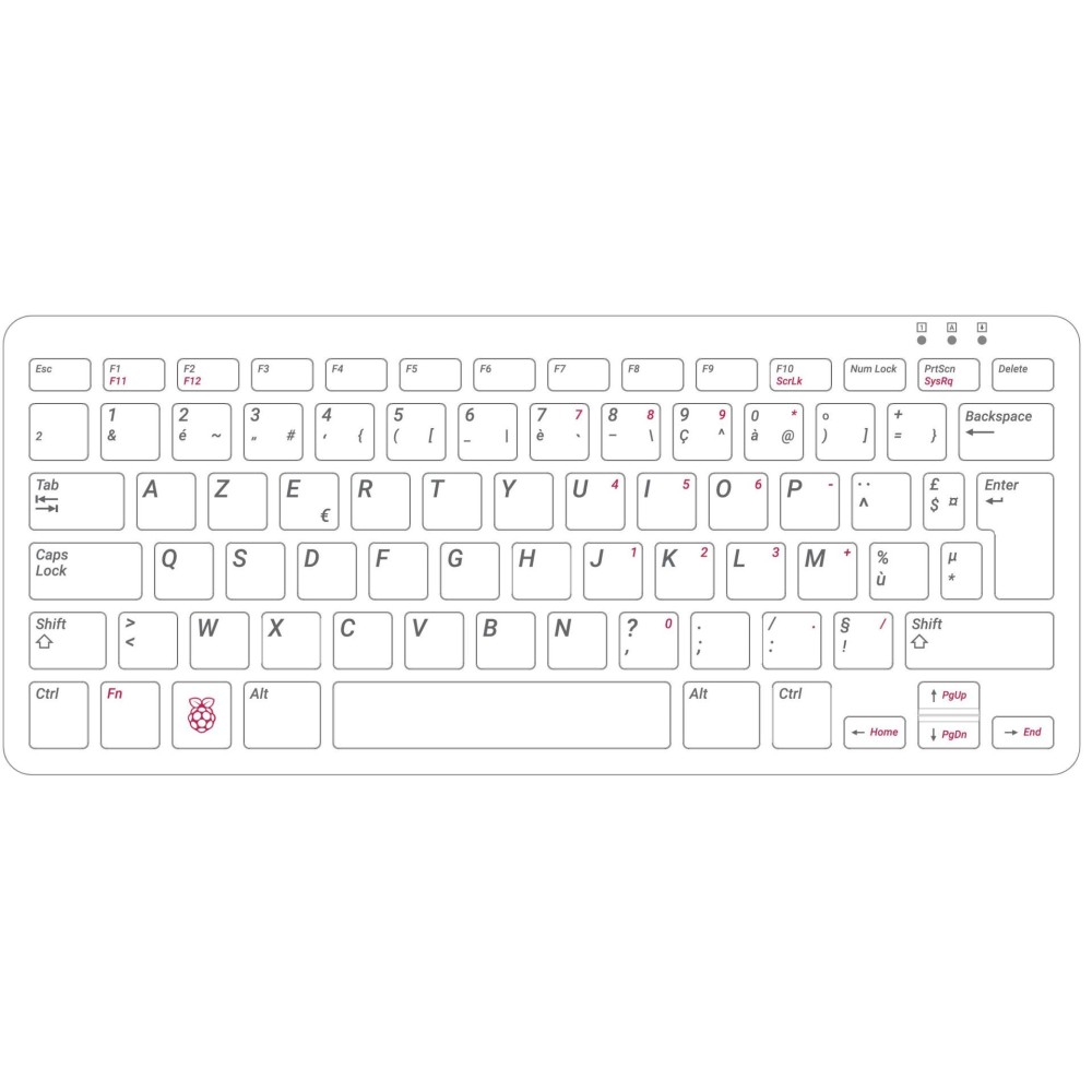 RASPBERRY CLAVIER FRANCAIS AZERTY ROUGE BLANC